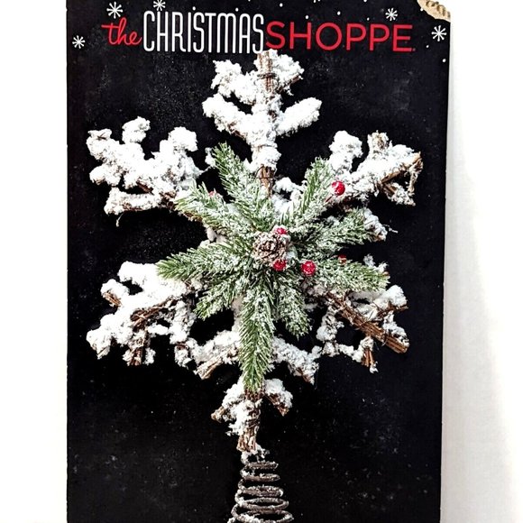 Hobby Lobby | Holiday | Farmhouse Style Snow Flocked Wood Tree Topper ...